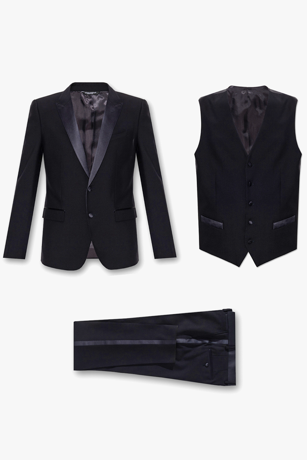 Dolce And Gabbana Three Piece Wool Suit Mens Clothing Vitkac